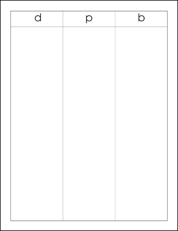 Consonant Sorting d-p-b – Montessori Materials by Lakeview