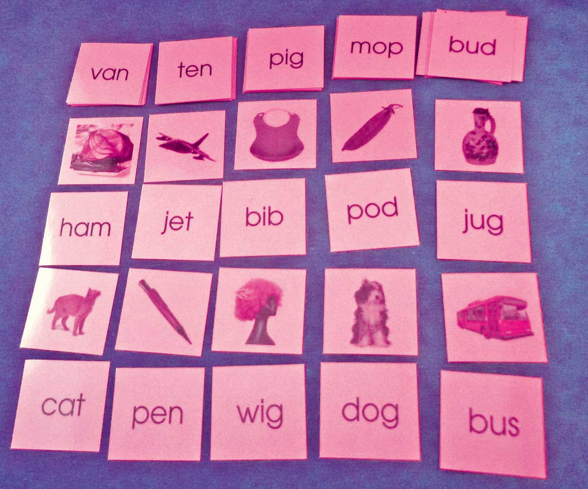 Pink Word & Picture Cards – Montessori Materials by Lakeview
