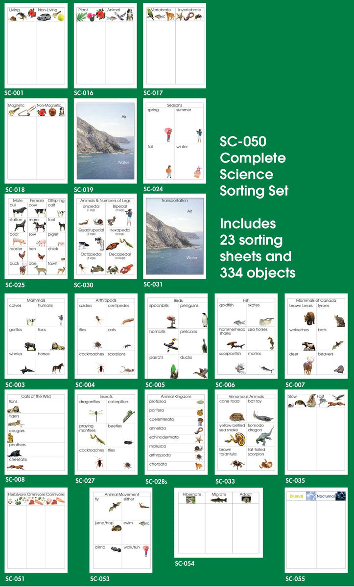 Complete Science Sorting Set – Montessori Materials by Lakeview