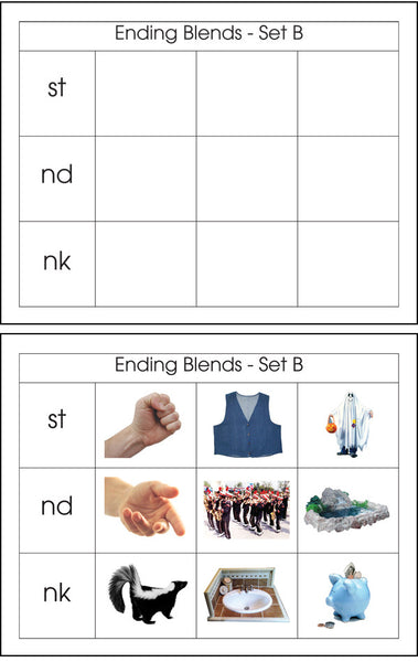 Ending Blends Set B – Montessori Materials by Lakeview